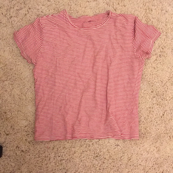 Brandy Melville | Tops | Brandy Melville Red And White Striped Shirt ...